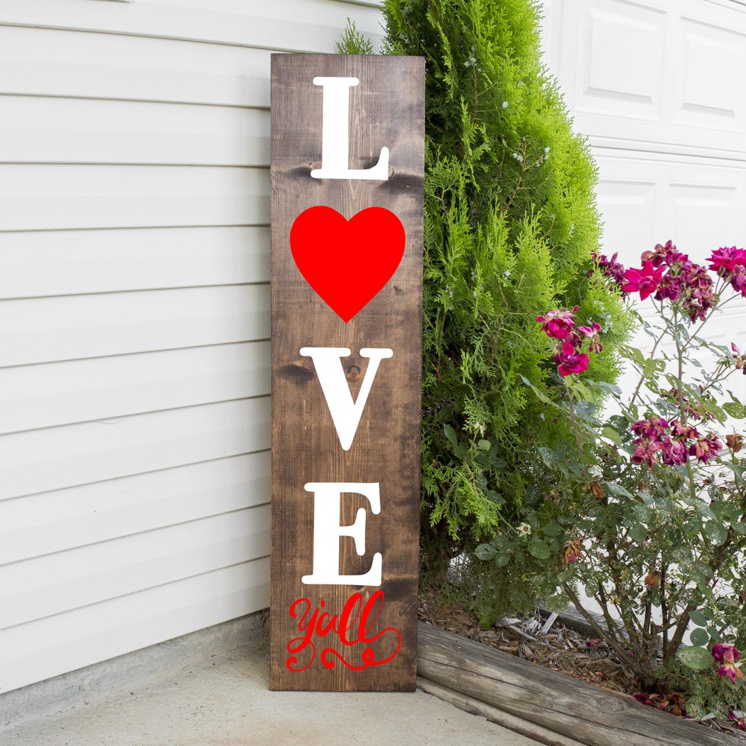 Love Y'all Hearts Wooden Sign ~ Love Sign, Wooden Love Sign, Valentine ...