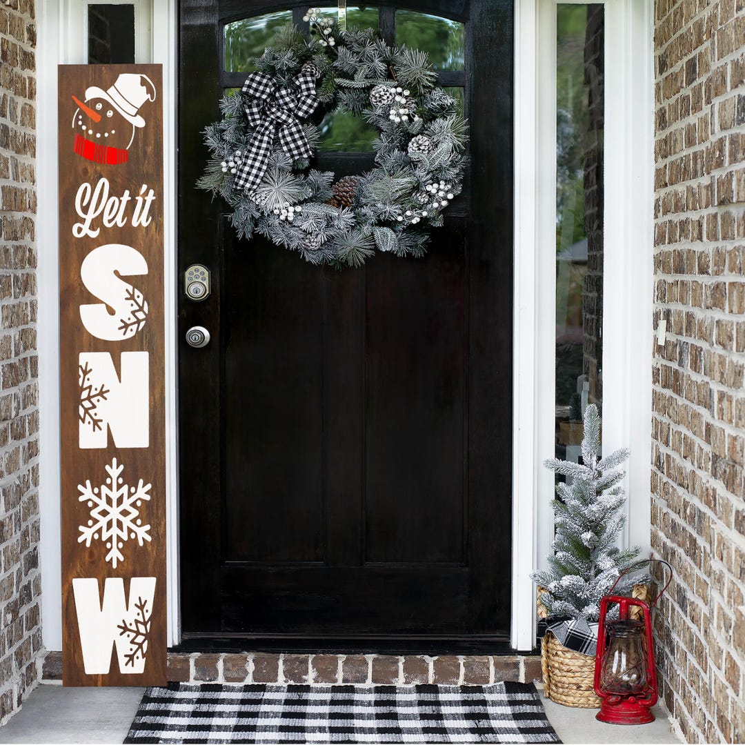 Let It Snow Snowman~ Wooden Sign, Porch Sign, Outdoor Sign, Custom ...