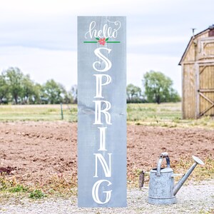 Hello Spring Flower ~ Wooden Sign, Porch Sign, Outdoor Sign, Custom ...