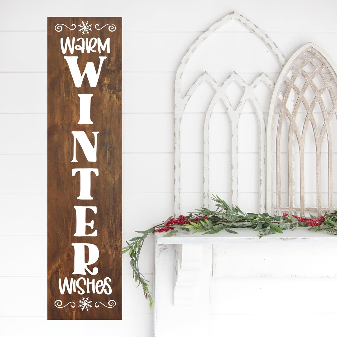 Warm Winter Wishes ~ Wooden Sign, Porch Sign, Outdoor Sign, Custom ...