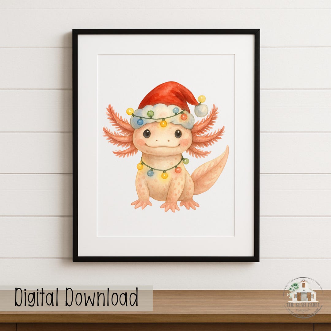Axolotl Christmas Png, Preppy Jolly Axolotl Png, Preppy Christmas Png ...