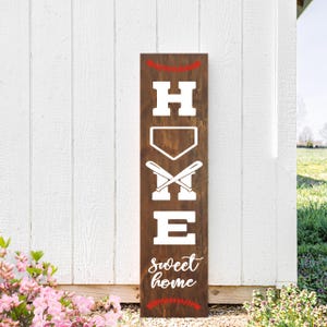 Home Sweet Home Baseball Porch Sign ~ Wooden Porch Sign, Custom Porch ...