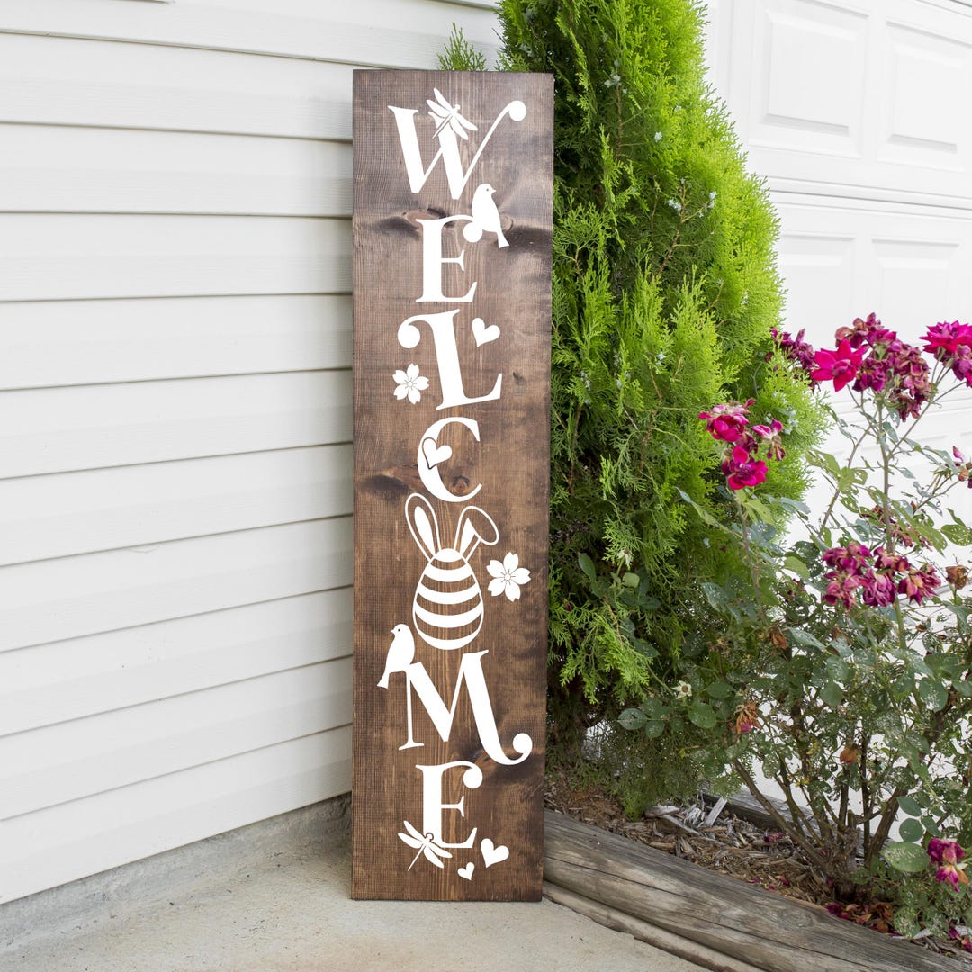 Welcome Spring Porch Sign ~ Wooden Sign, Porch Sign, Outdoor Sign ...