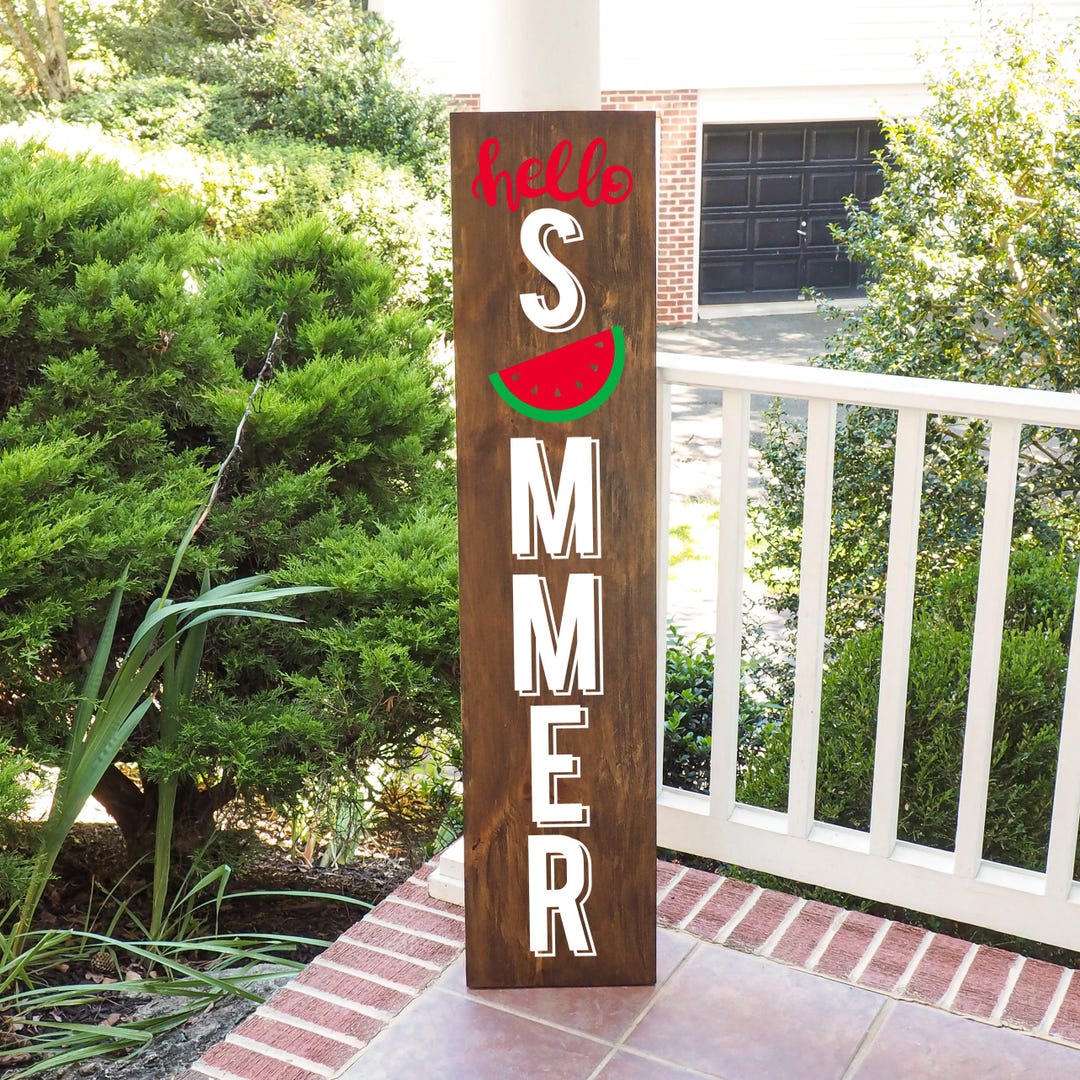 Hello Summer Watermelon ~ Wooden Sign, Porch Sign, Outdoor Sign, Custom ...