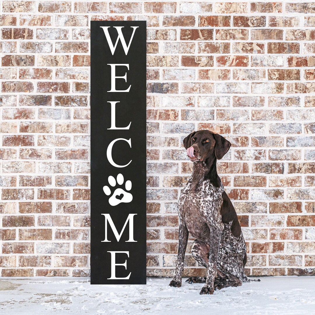 Welcome Paw Print ~ Wooden Sign, Porch Sign, Outdoor Sign, Custom Porch ...