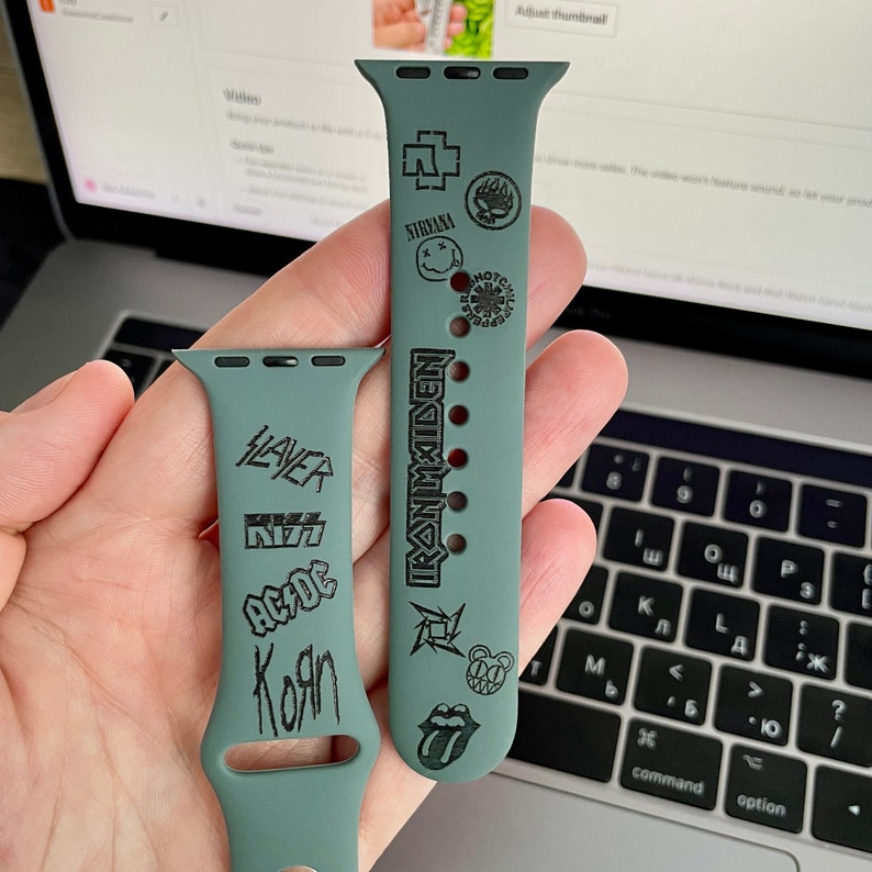 Rock Metal Band Heavy Metal Laser Engraved Apple Watch Band Strap ...