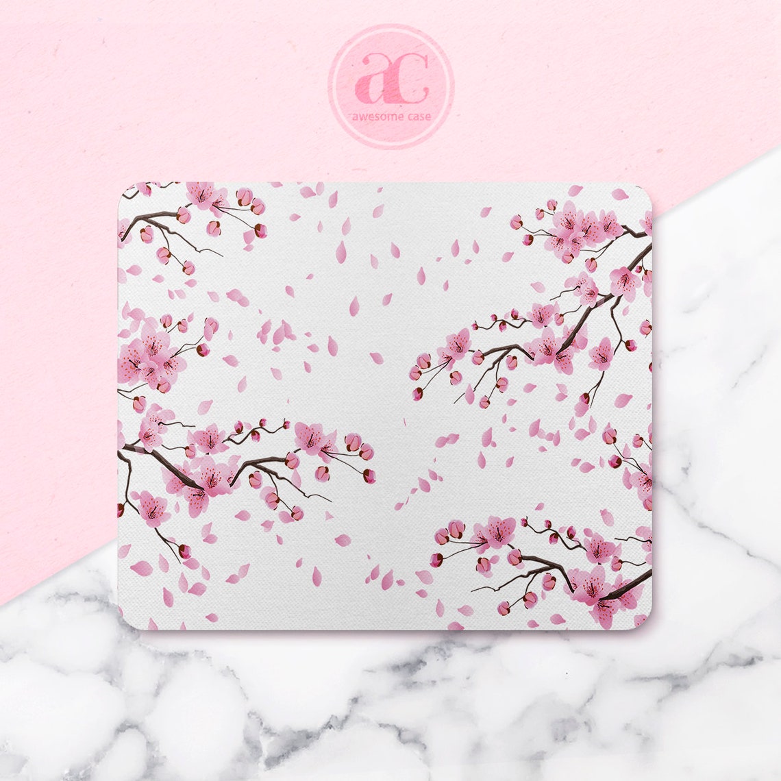 Japanese Tree Mouse Pad Sakura Home Office Decor Mouse Round - Etsy