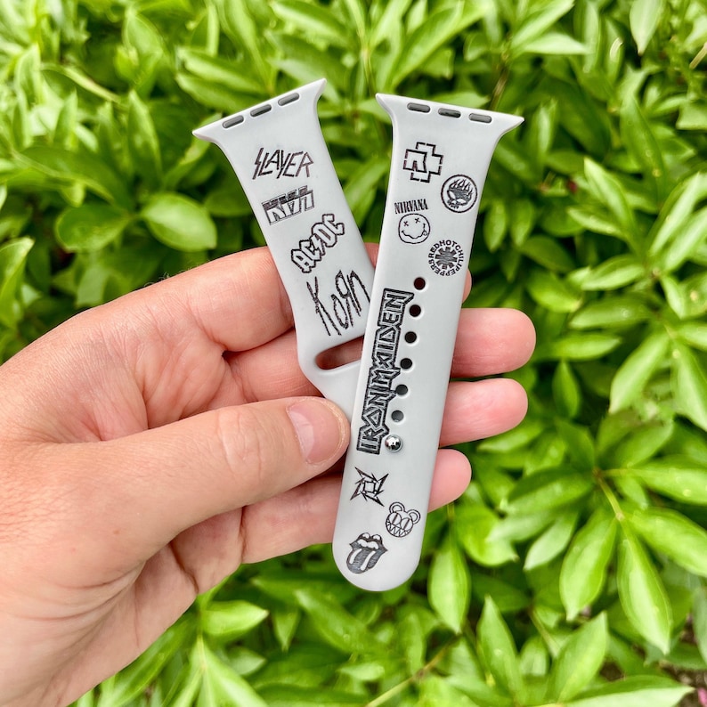 Rock Metal Band Heavy Metal Laser Engraved Apple Watch Band Strap ...