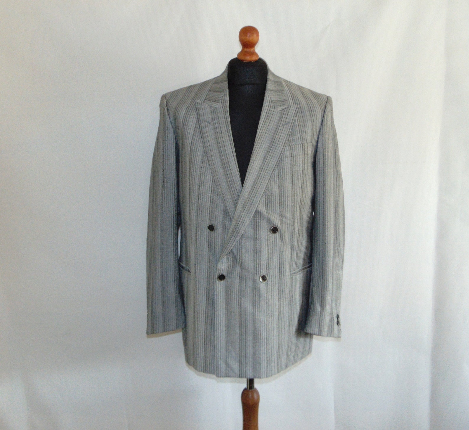90s WILVORST Men's Double Breasted Light Suit Jacket Gray - Etsy
