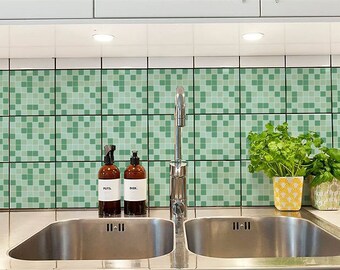Green Kitchen Tile Stickers - Etsy