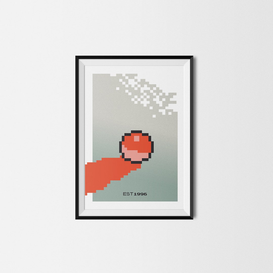 Vintage Pokemon Poster, Pokemon Gift, Retro Pokemon 8-bit/pixelated ...