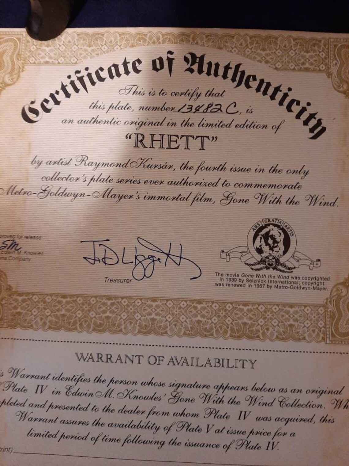 1981 Rhett Butler Collector Plate Bradford Exchange Edwin M. | Etsy