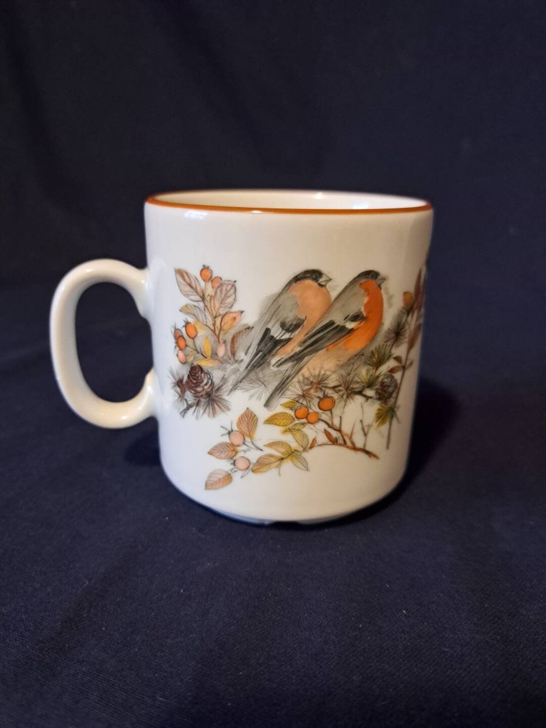 Dompap Arskrus 1992 Robins Porcelain Mug Mads Stage Artist Made in ...