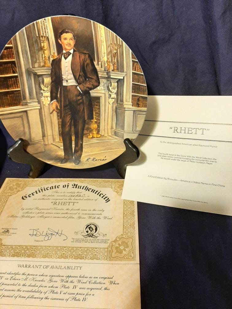 1981 Rhett Butler Collector Plate Bradford Exchange Edwin M. - Etsy