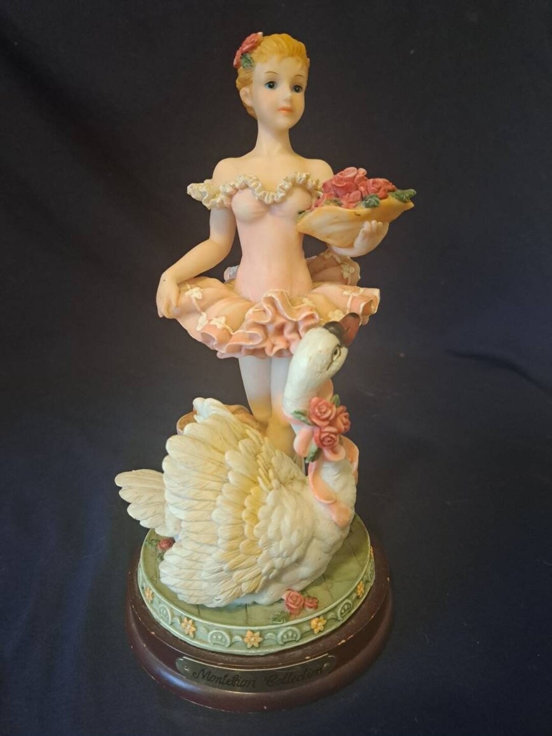 Montefiori Collection Ballerina With Swan Handcrafted Wood Base - Etsy