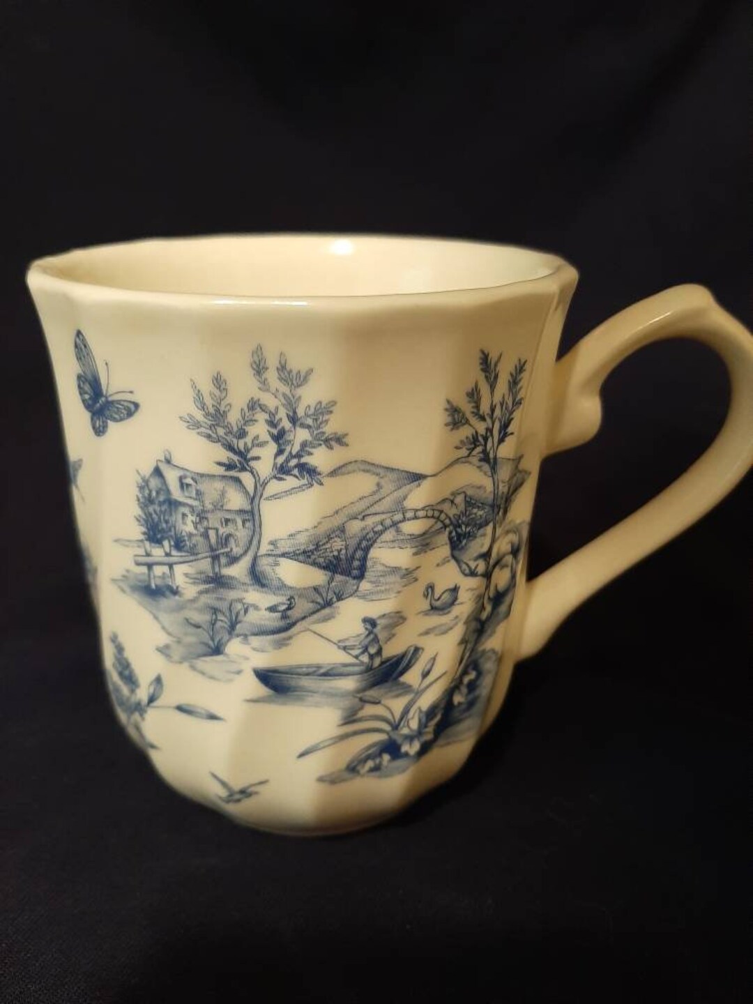 Queen's Chelsea Toile Tea Cup Blue Made in Colombia - Etsy