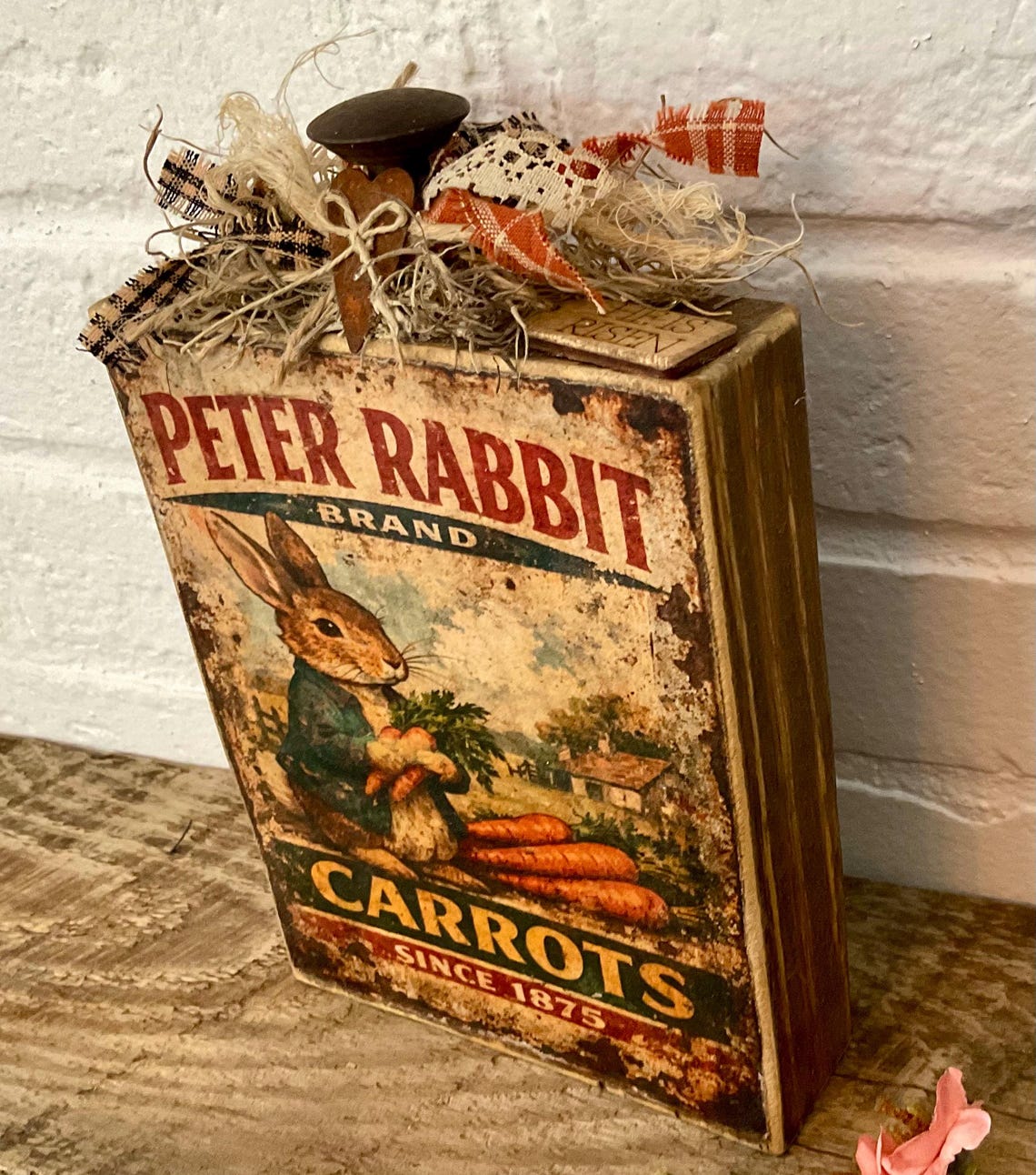 Peter Rabbit With Carrots Primitive Wood Craft - Etsy