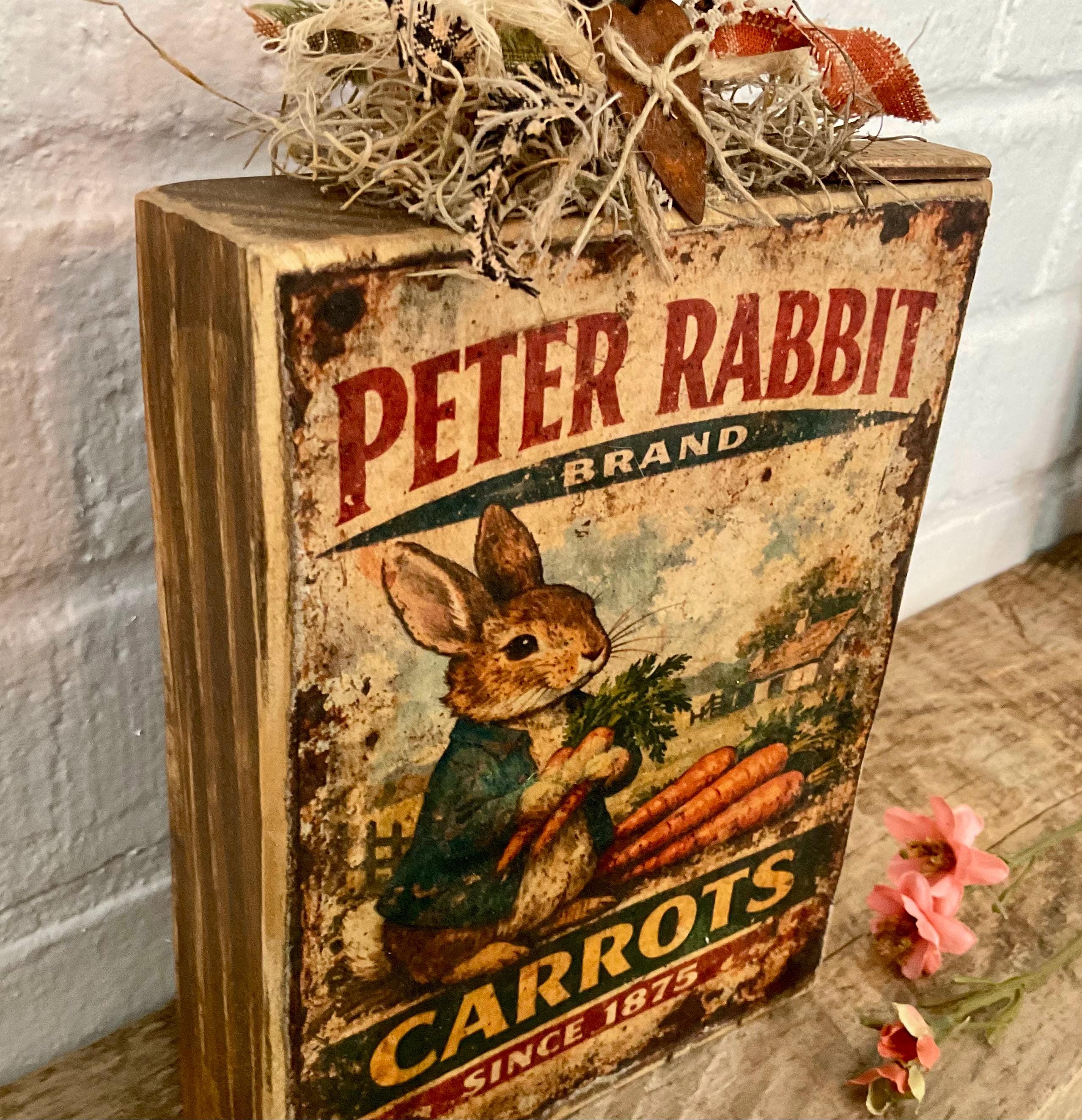 Peter Rabbit With Carrots Primitive Wood Craft - Etsy