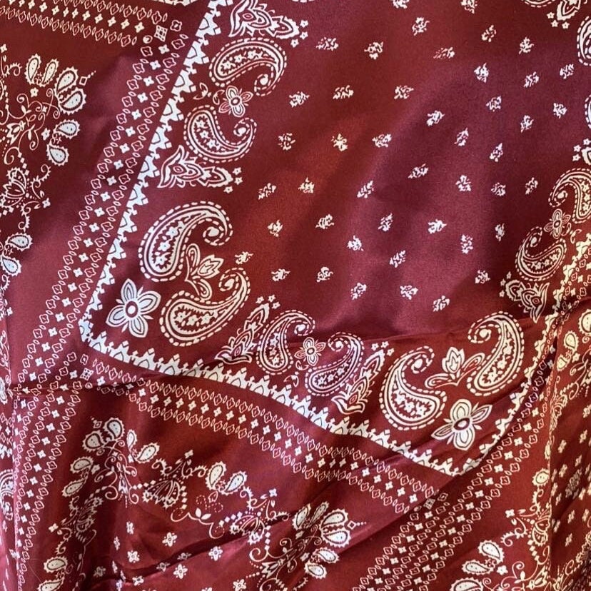 Bandana Print Wild Rag: Satin Charmeusesquare Scarf, Great Gift - Etsy