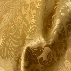 Gold Floral Wild Rag: Satin Jacquard - Etsy