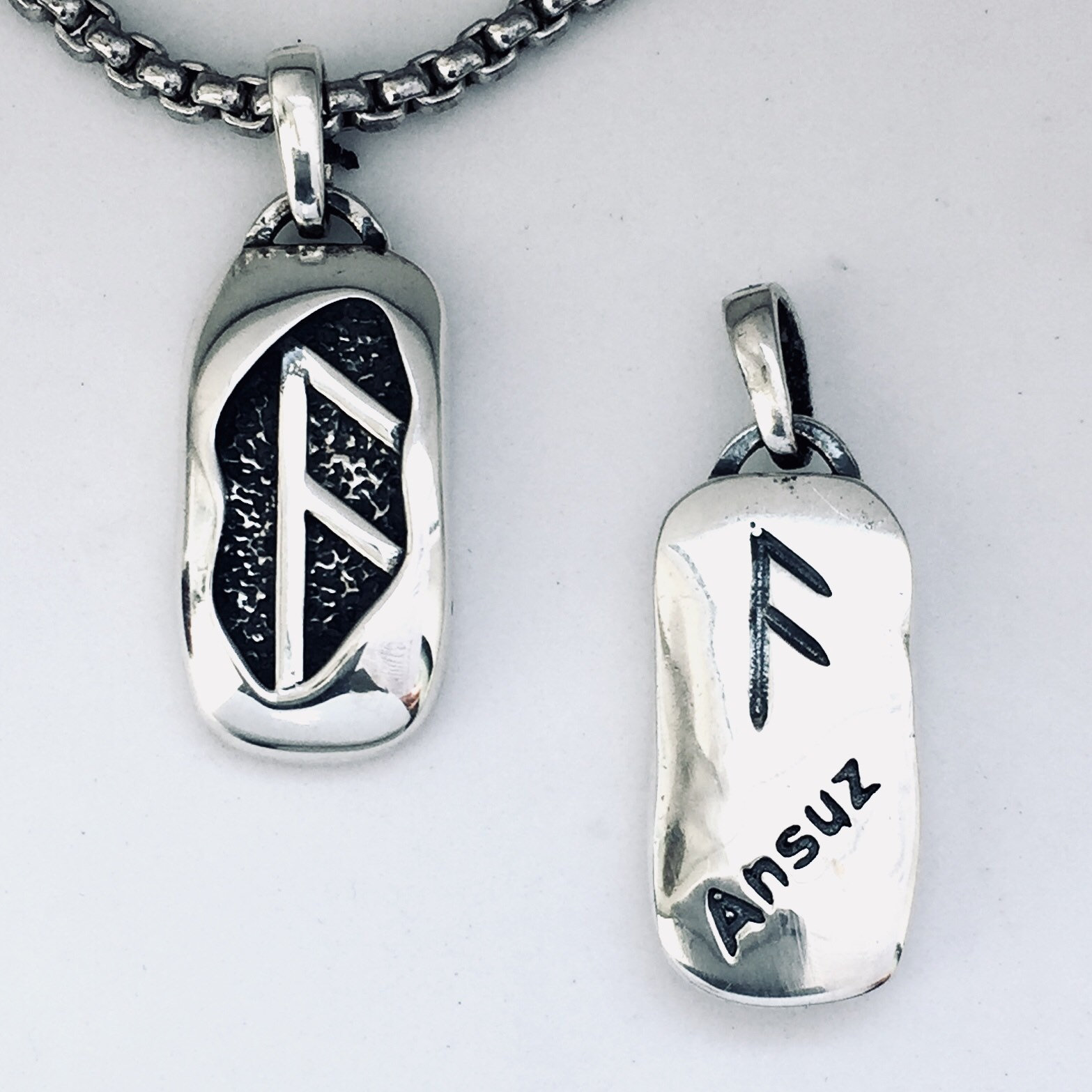 Ansuz Rune Pendant Sterling Silver Norse Rune Talisman | Etsy