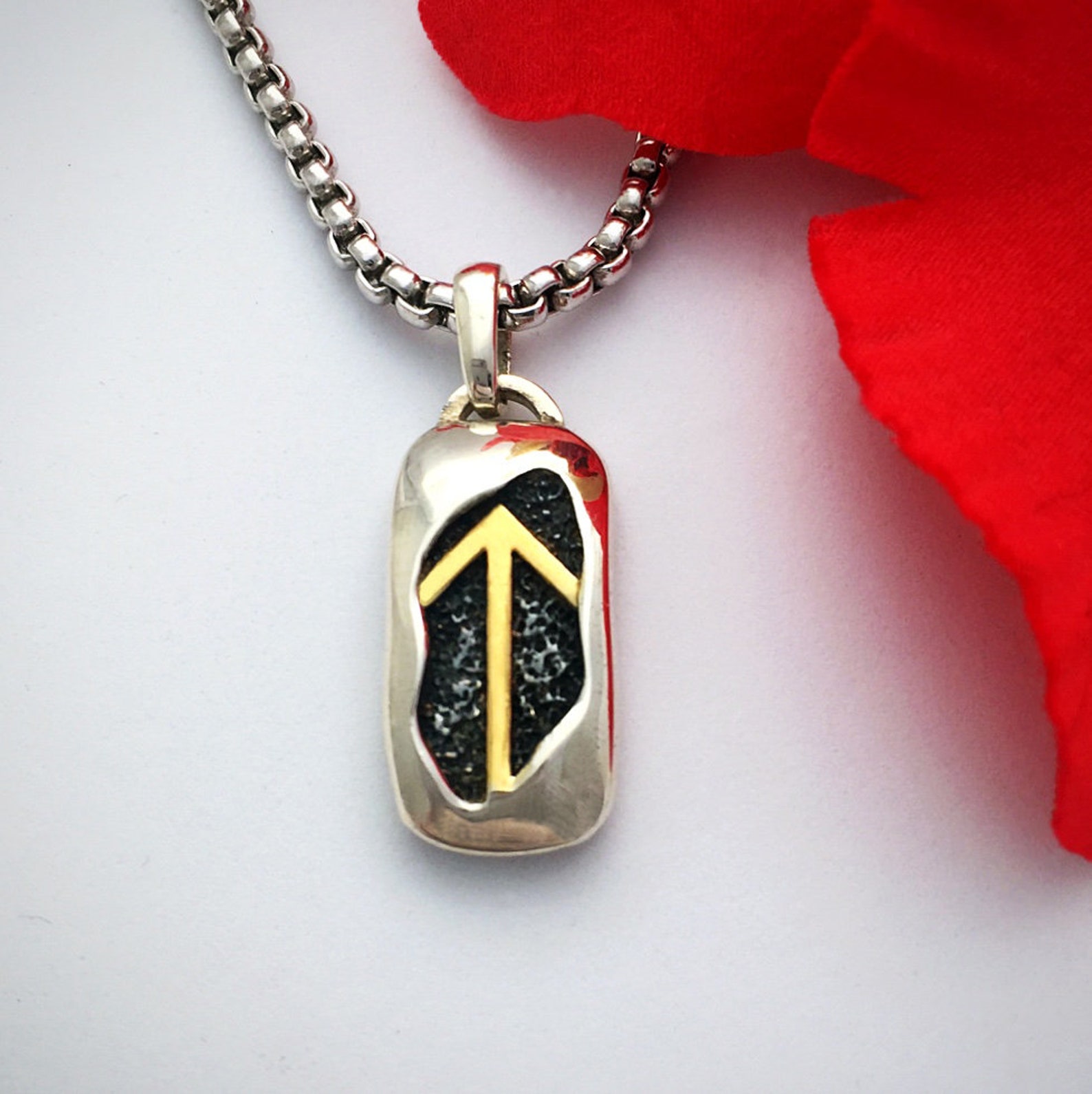 Tiwaz Rune Pendant Sterling Silver Rune Talisman Viking | Etsy