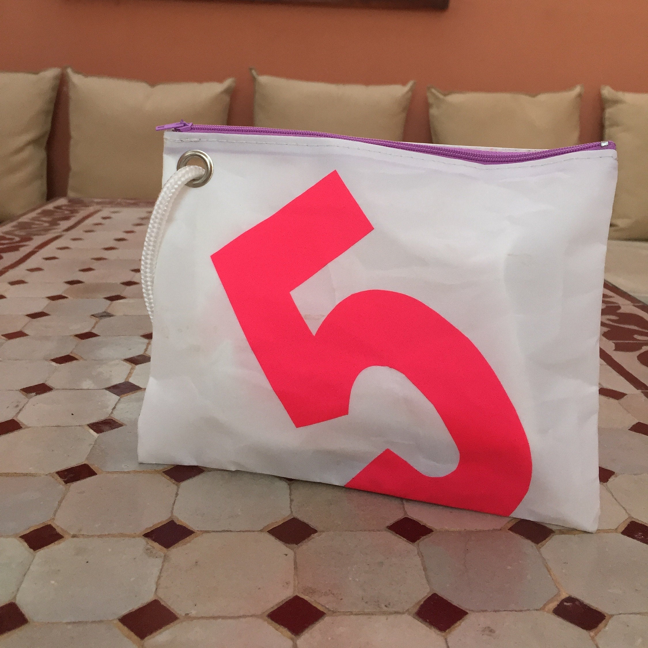 Toiletry Sail Bag, Recycled Nautical Purse, Personalized Sailbag ...
