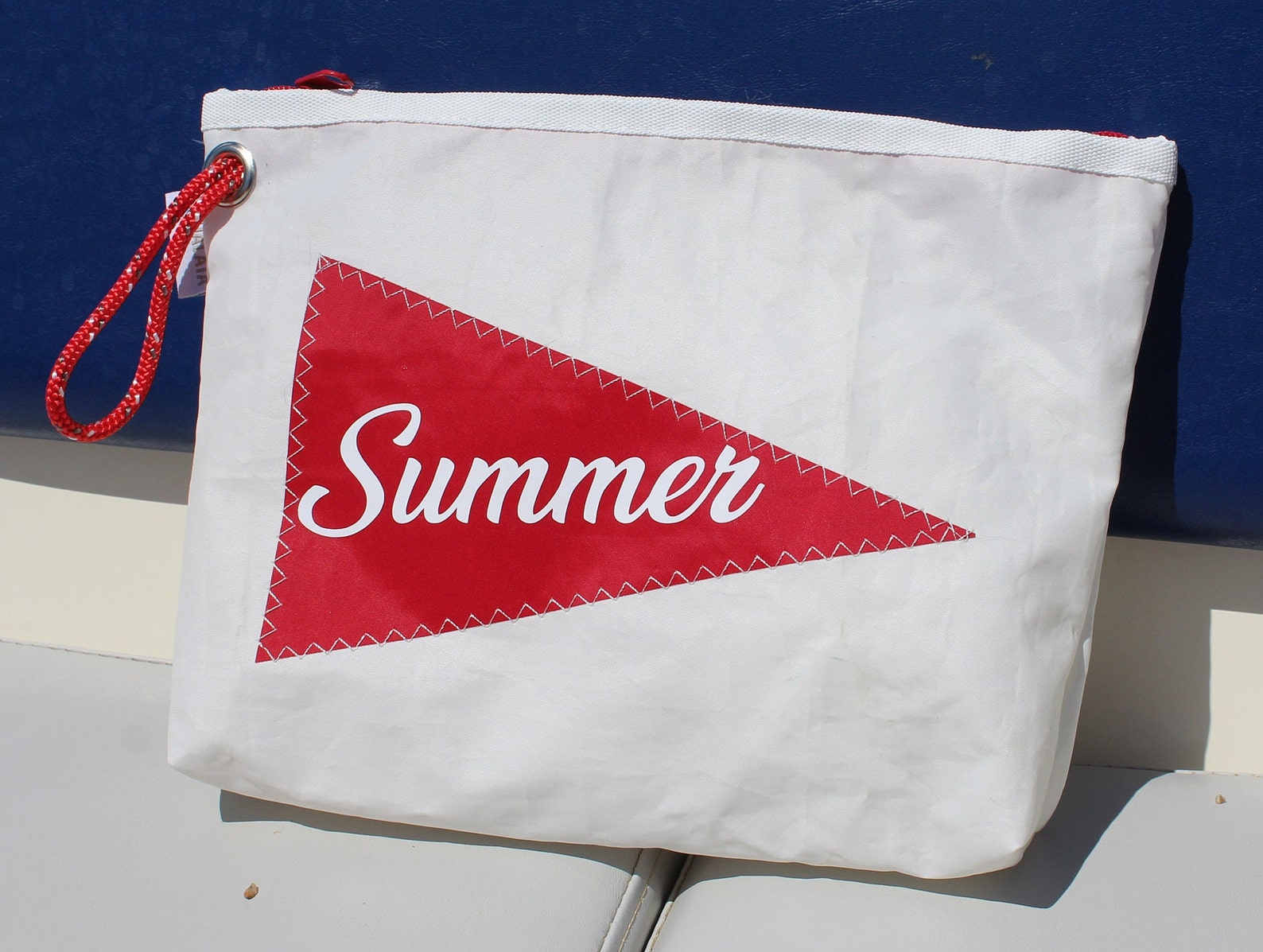 Recycled Sailcloth Wristlet: Nautical Sailor Bag, Summer Purse - Etsy