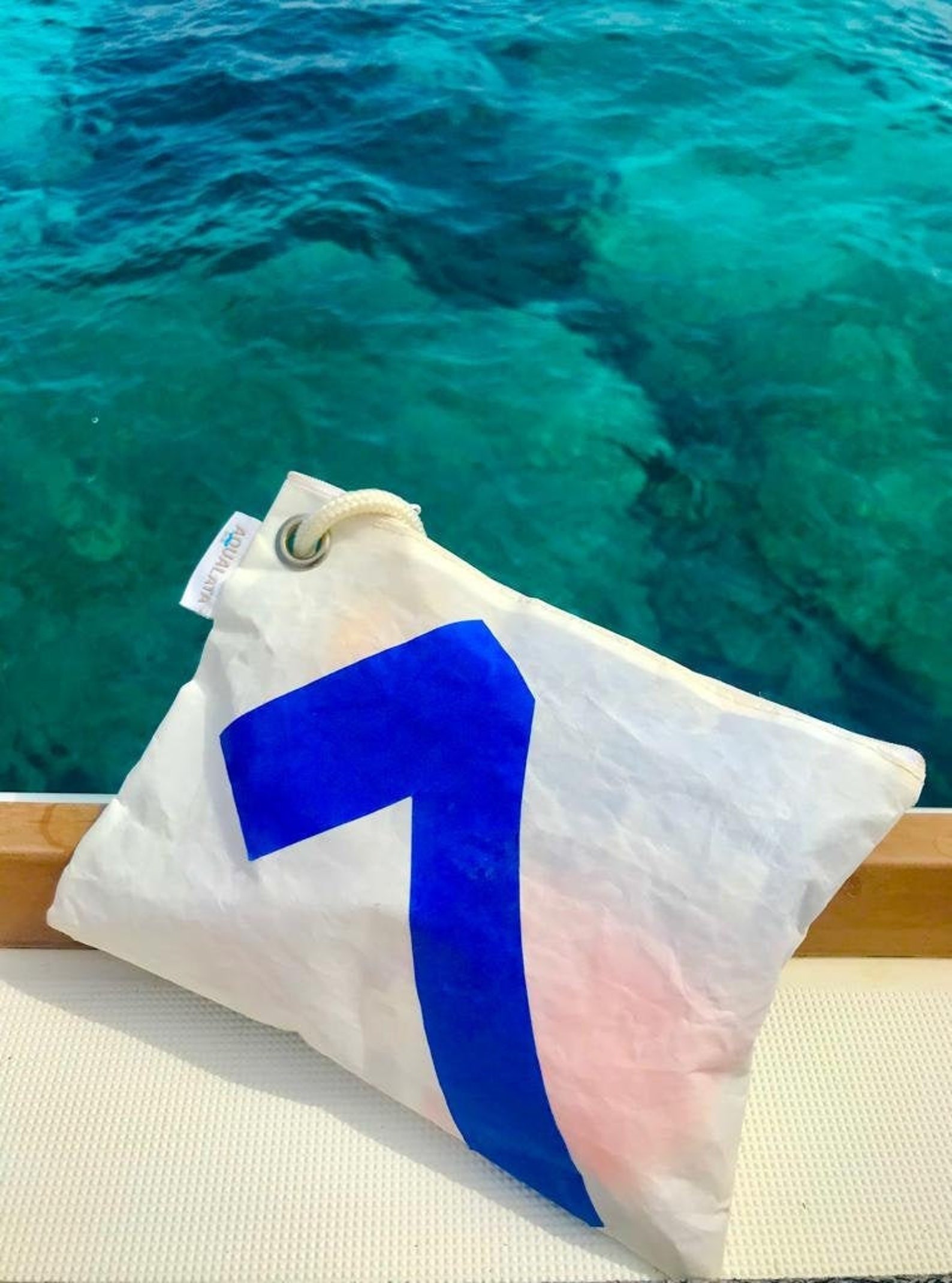 Toiletry Sail Bag, Recycled Nautical Purse, Personalized Sailbag ...