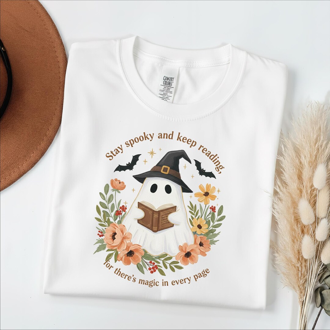 Stay Spooky Keep Reading PNG, Witch Hat Ghost Sublimation, Halloween ...
