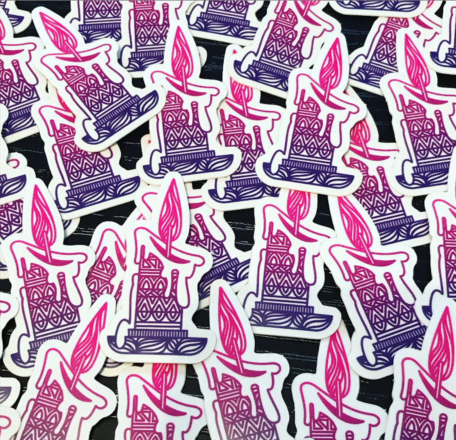 Mini Zentangle Candle Sticker Candle Candle Sticker - Etsy