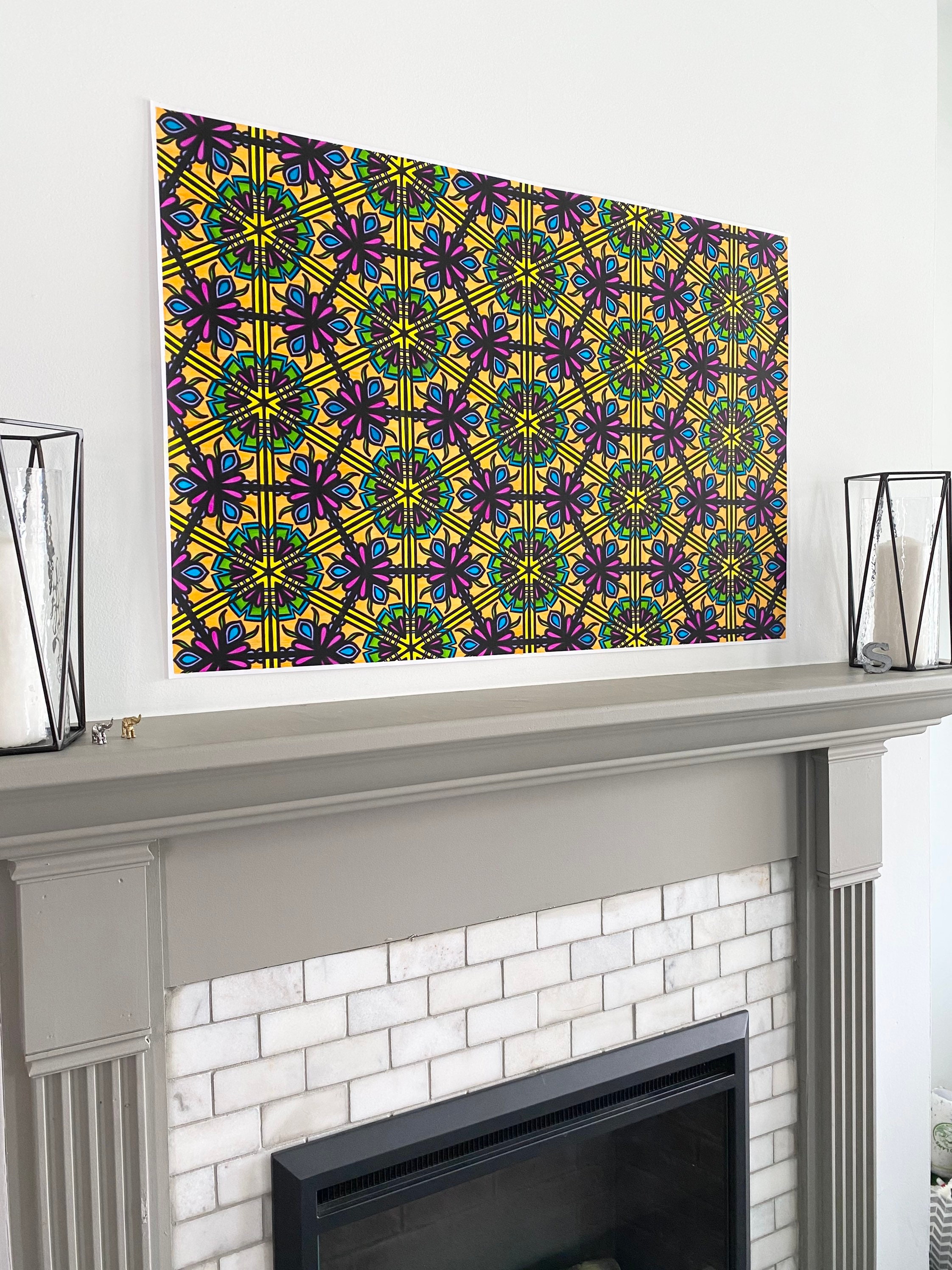 Stress Relief Coloring Poster, Adult Coloring Poster, Child Coloring ...