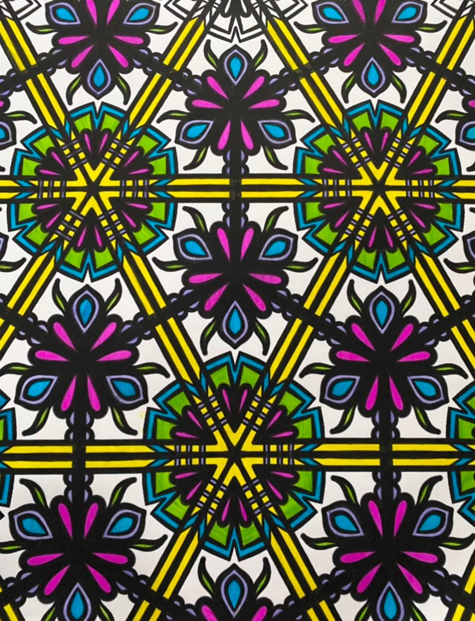 Stress Relief Coloring Poster, Adult Coloring Poster, Child Coloring ...