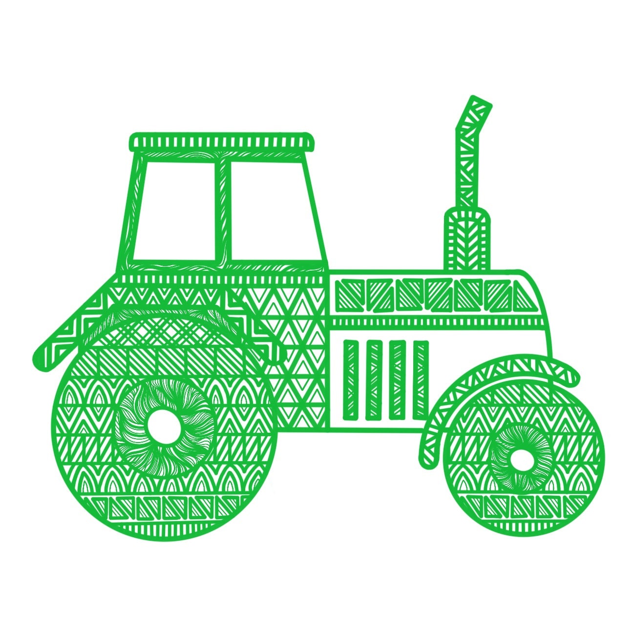 Mini Tractor Sticker, Tractor, Kids Sticker, Child, Green Sticker ...