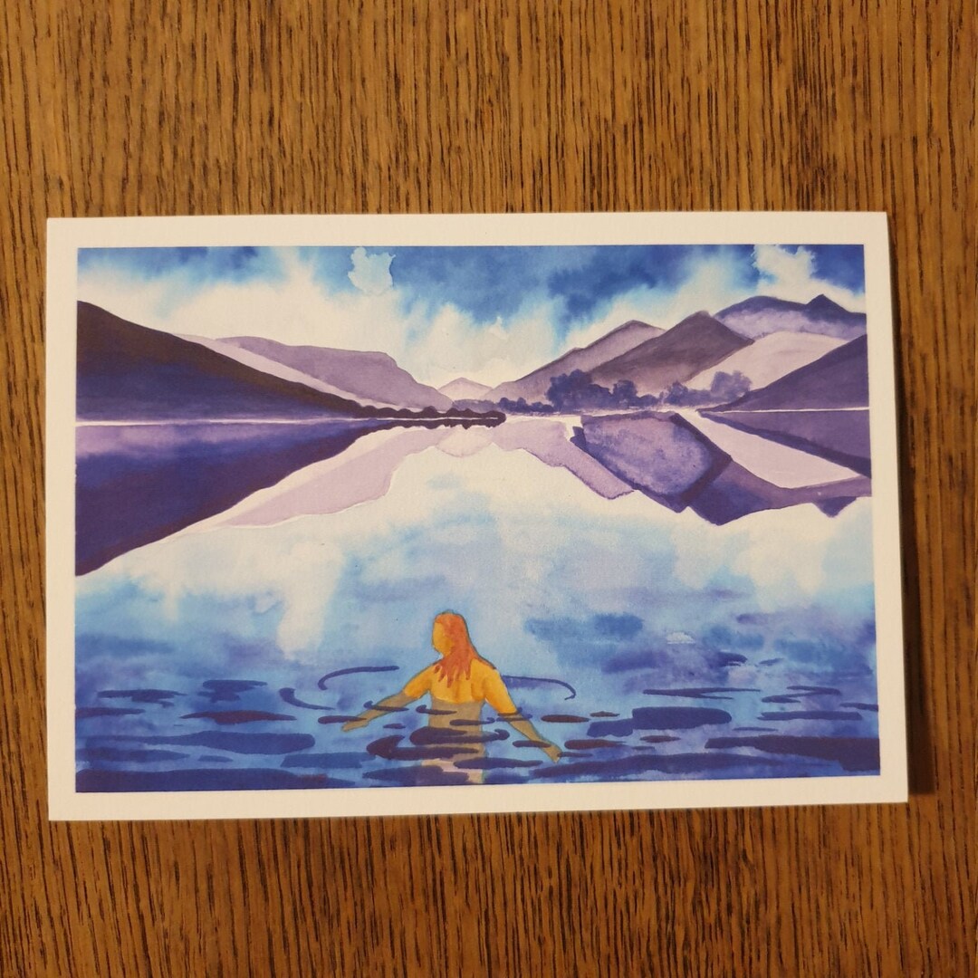 Wild Swimming Card, Lake Swim, Wild Swimming Print, Cold Water Swimming ...