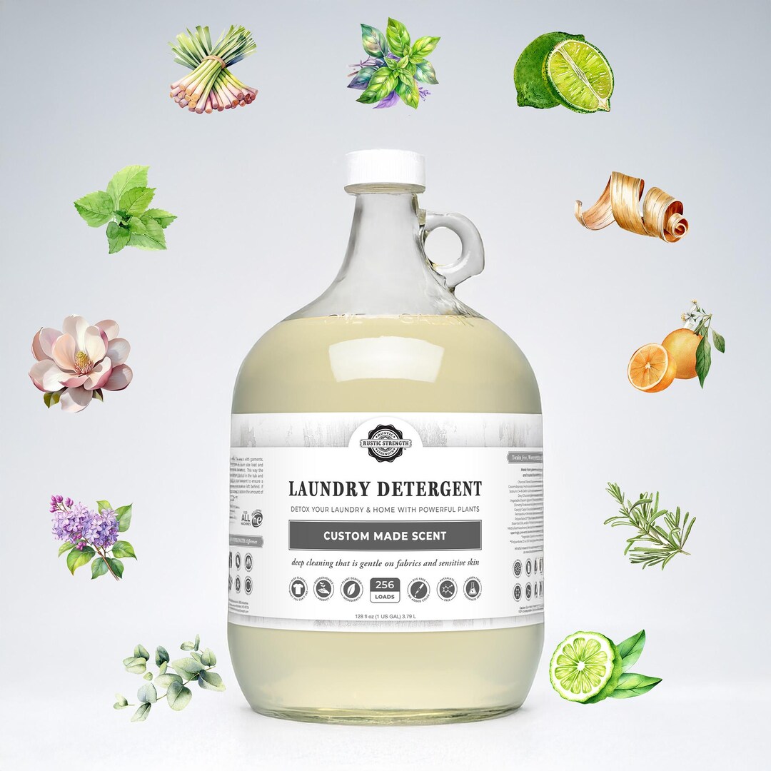 Custom Scented Laundry Detergent by Rustic Strength | 1 Gallon Glass ...