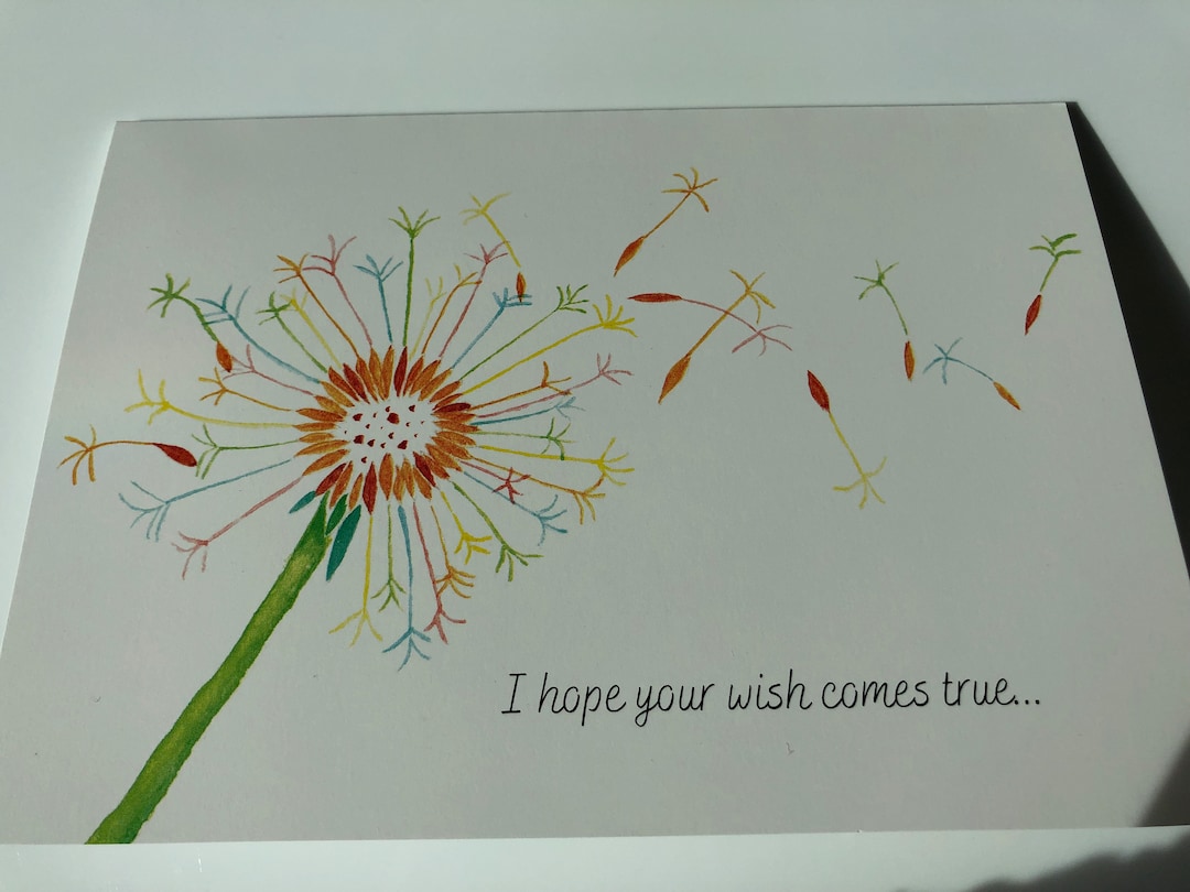 Happy Birthday Dandelion Wish Card - Etsy