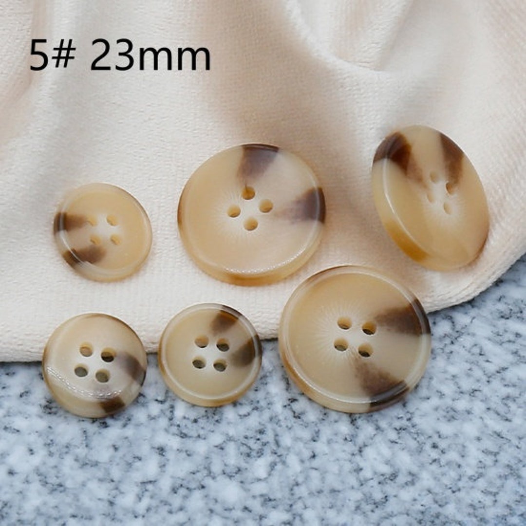 10 Buttons 23 Mm Round Beige Brown Resin - Etsy