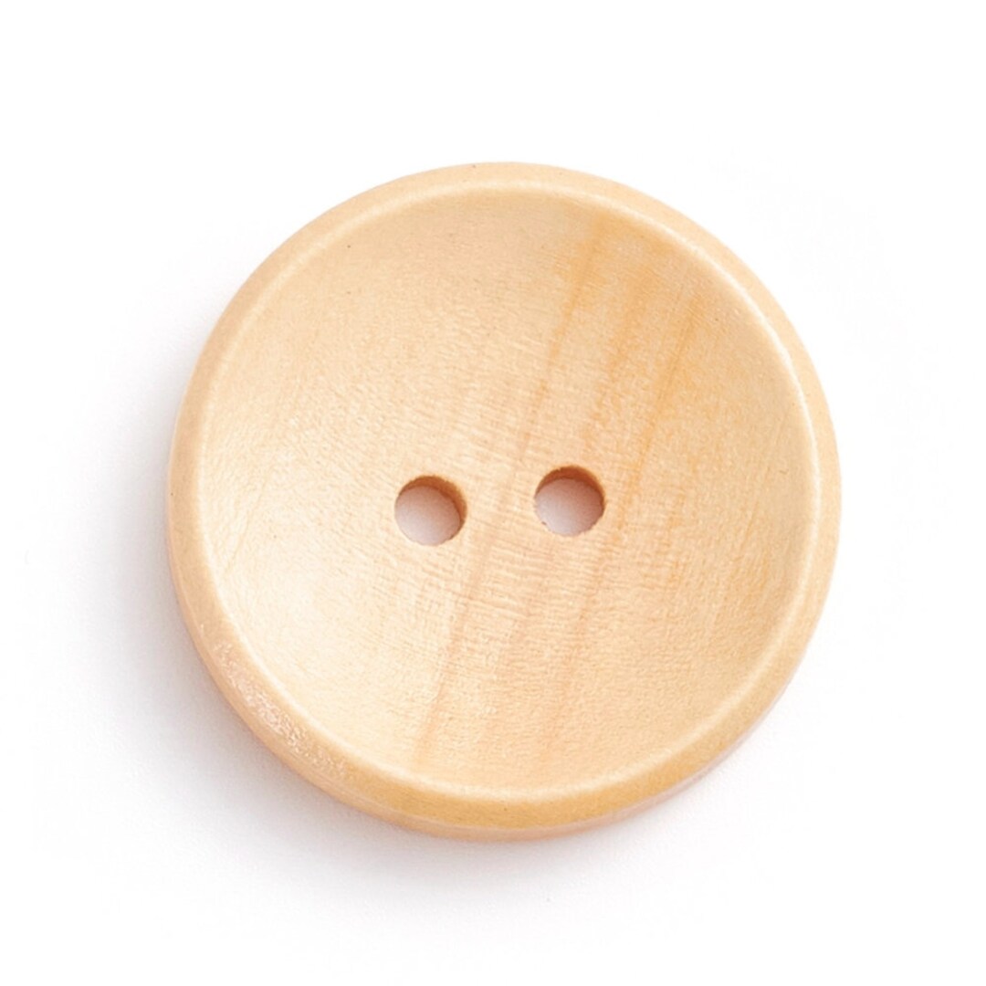 10 Wooden Buttons 25 Mm 1 Inch Round Natural - Etsy