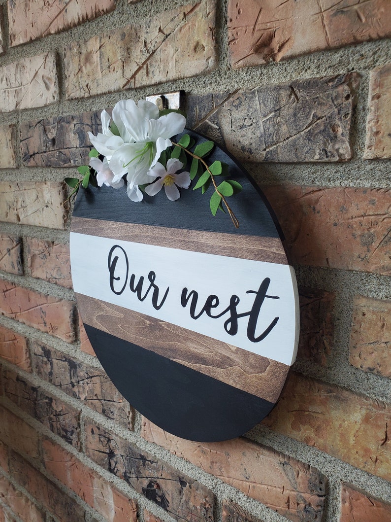 Our Nest Sign//circular Our Nest Sign//wooden Our Nest | Etsy