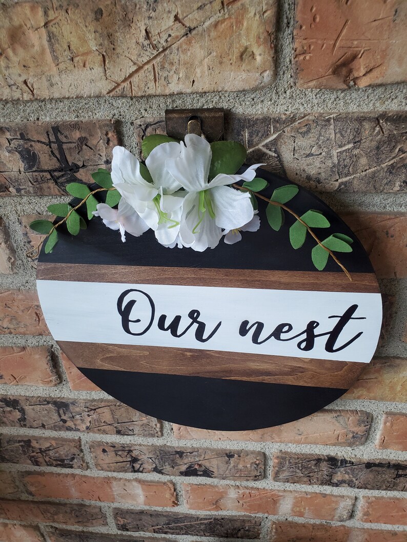 Our Nest Sign//circular Our Nest Sign//wooden Our Nest | Etsy