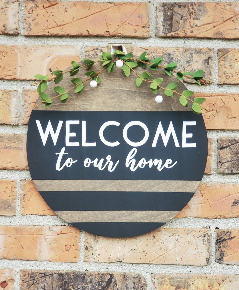 Welcome to Our Home Sign//welcome Sign//circular Welcome to - Etsy