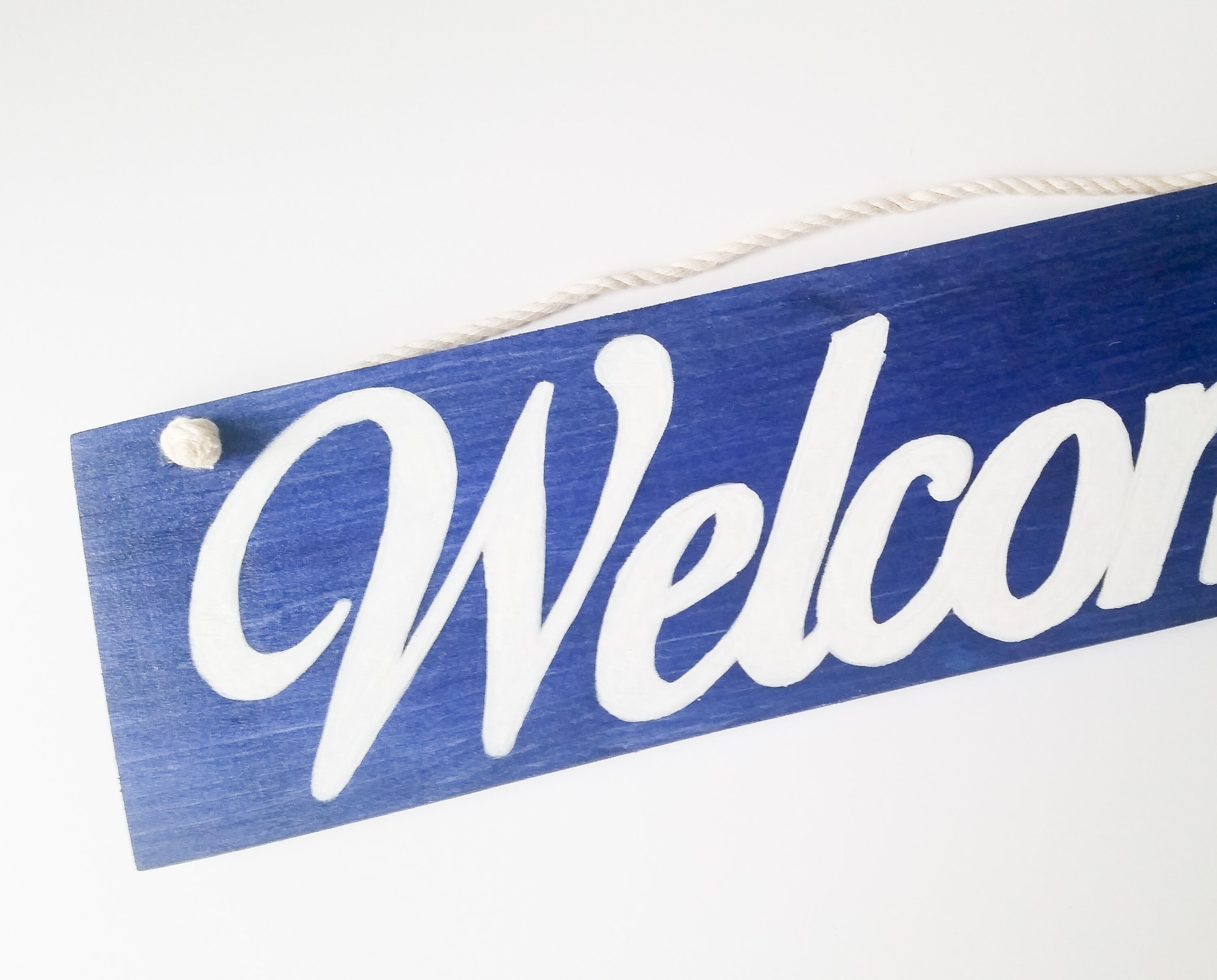 Welcome Sign//porch Decor//blue Welcome Sign - Etsy