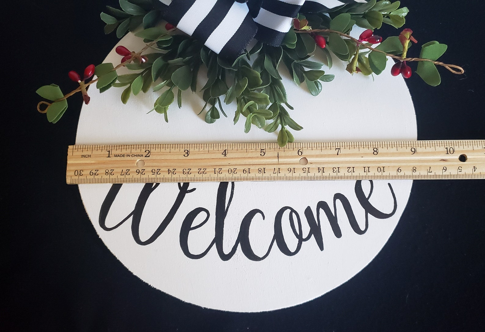 Black and White Welcome Sign//welcome Sign//circular Welcome | Etsy