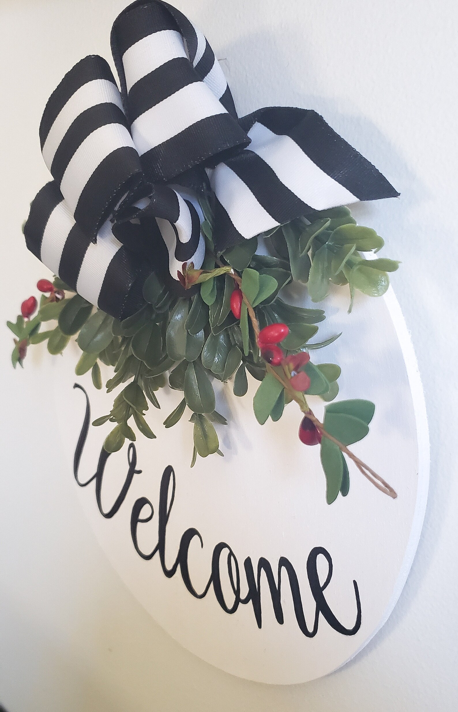 Black and White Welcome Sign//welcome Sign//circular Welcome | Etsy