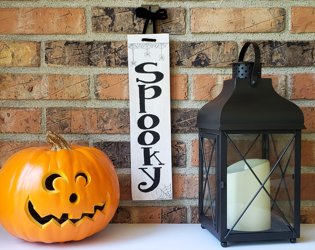 Spooky Halloween Sign//wooden Spooky Sign//wooden Spooky - Etsy