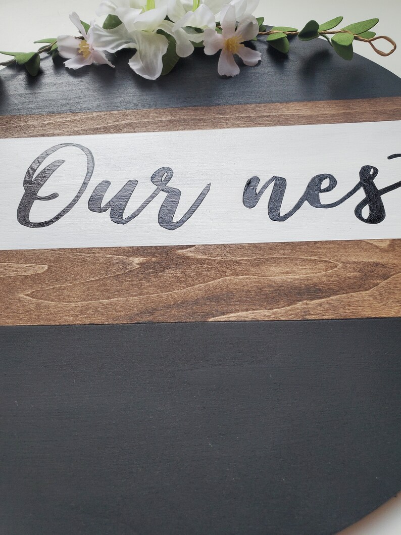 Our Nest Sign//circular Our Nest Sign//wooden Our Nest - Etsy