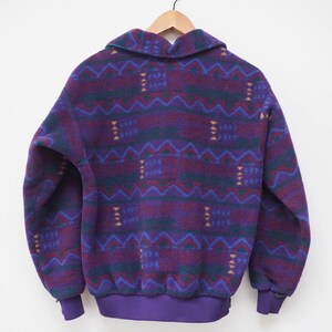 Vtg Columbia Purple Aztec Print Zip up Fleece Medium Vintage Columbia ...
