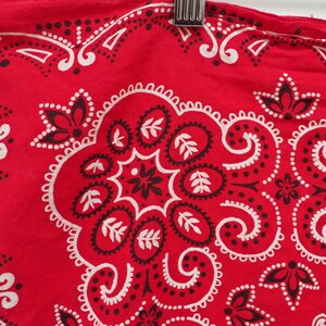 Colorfast Red Paisley Bandana - Vintage Paisley Scarf - 80s Red and ...