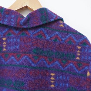 Vtg Columbia Purple Aztec Print Zip up Fleece Medium Vintage Columbia ...